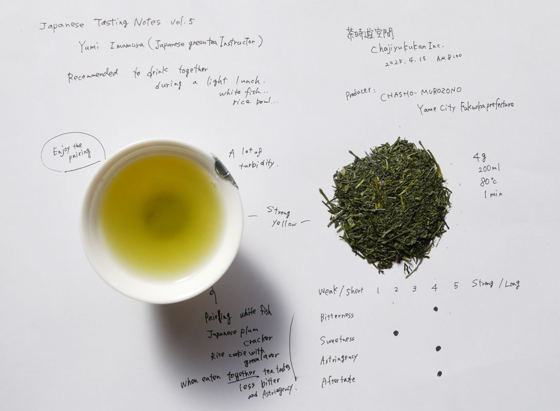 Japanese Tea Tasting Notes Yame Sencha Chasyo-Murozono – 茶時遊空間
